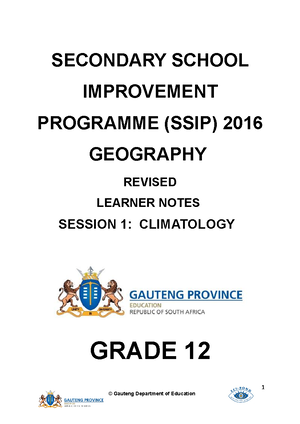 Geography Grade 12 Term 1 Week 5 2021 1 - Directorate: Curriculum FET ...