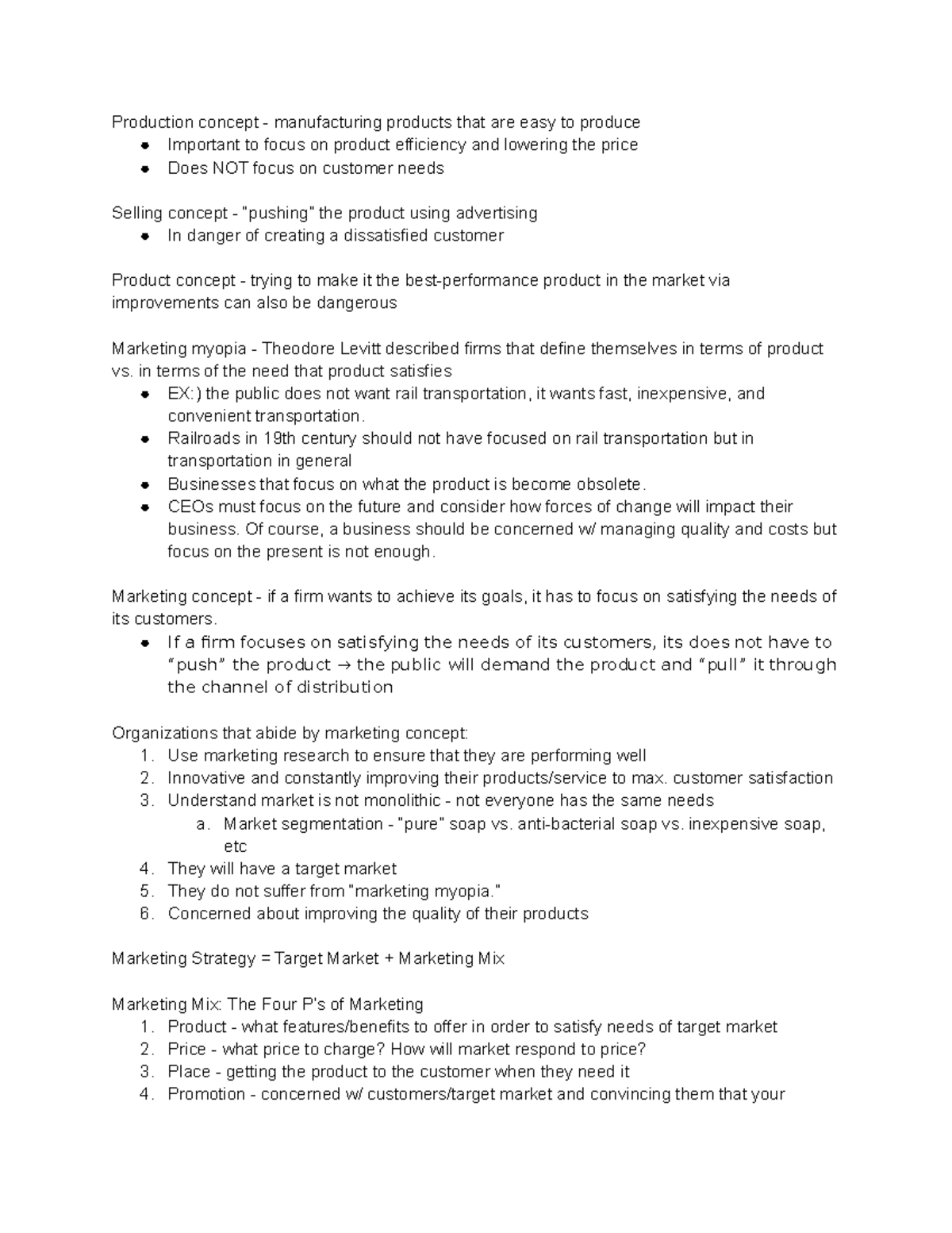 BUSN 3100 Ch 1&2 - Lecture notes 1 - Production concept - manufacturing ...
