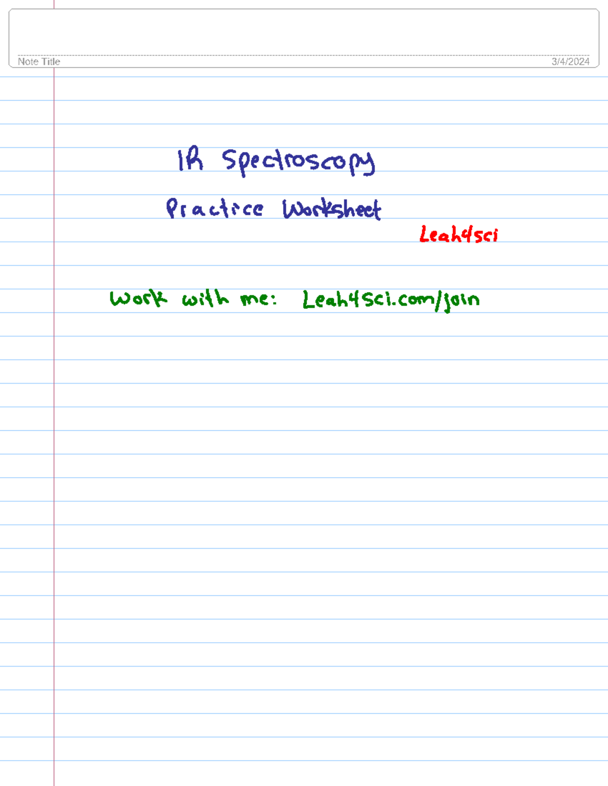 Leah4sci IR Spectroscopy Practice Worksheet - chem 208 - Studocu