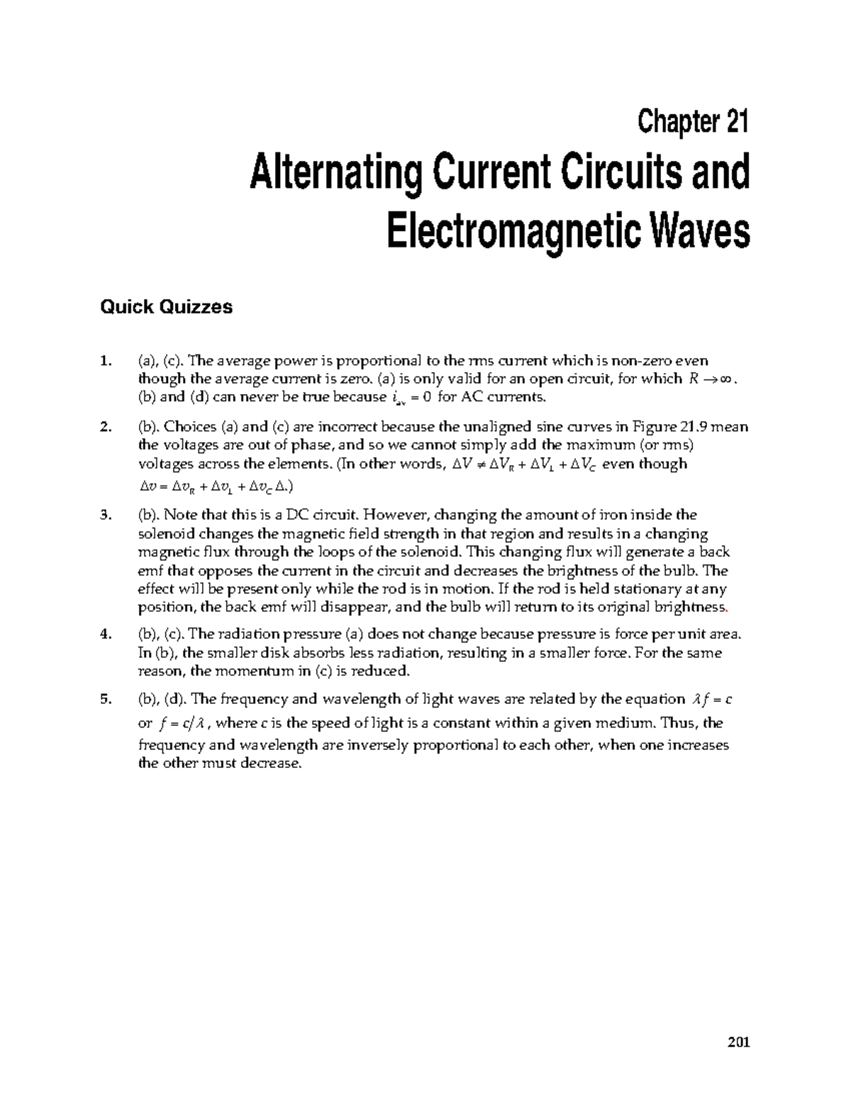 Solution Manual - College Physics 7th Edition - Serway CH21 Alternating Current Circuits and ...