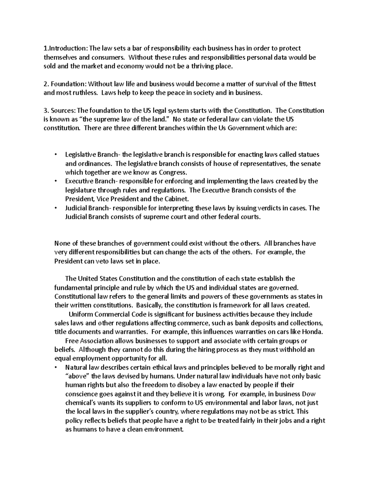 Blaw Paper - 1: The law sets a bar of responsibility each business has ...