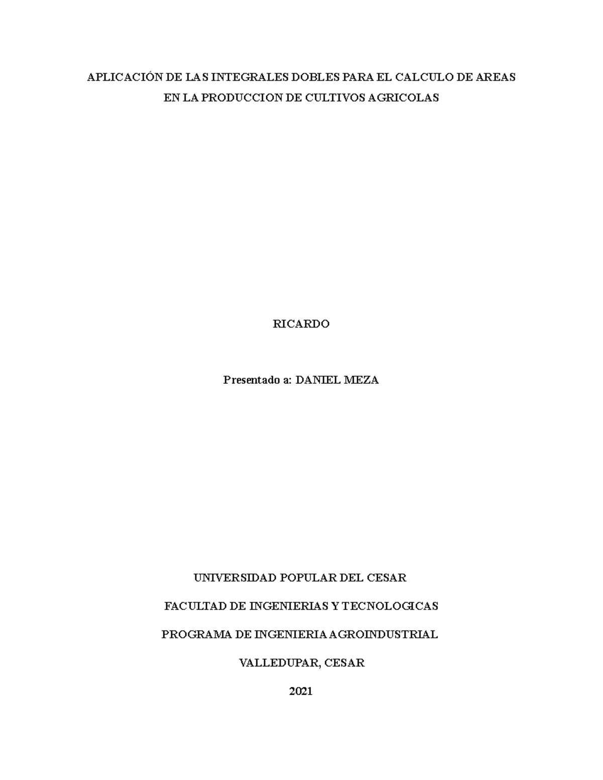 Articulo Ingeniería Agroindustrial - APLICACIÓN DE LAS INTEGRALES ...