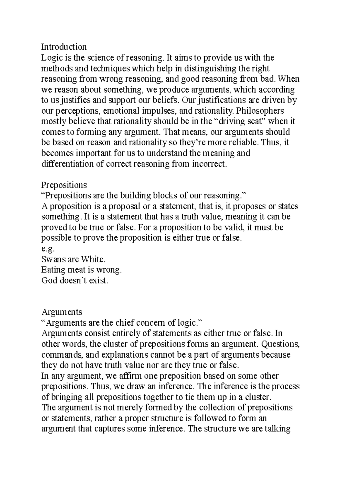 Introduction - Intro - Introduction Logic is the science of reasoning ...