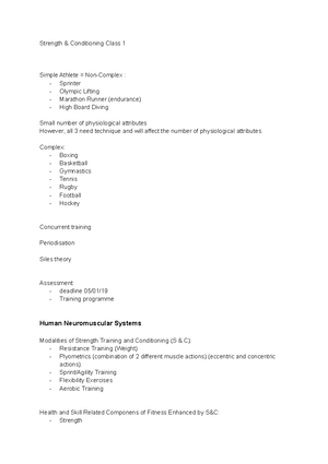 Strength & Conditioning assignment - Rosana Balde Strength ...