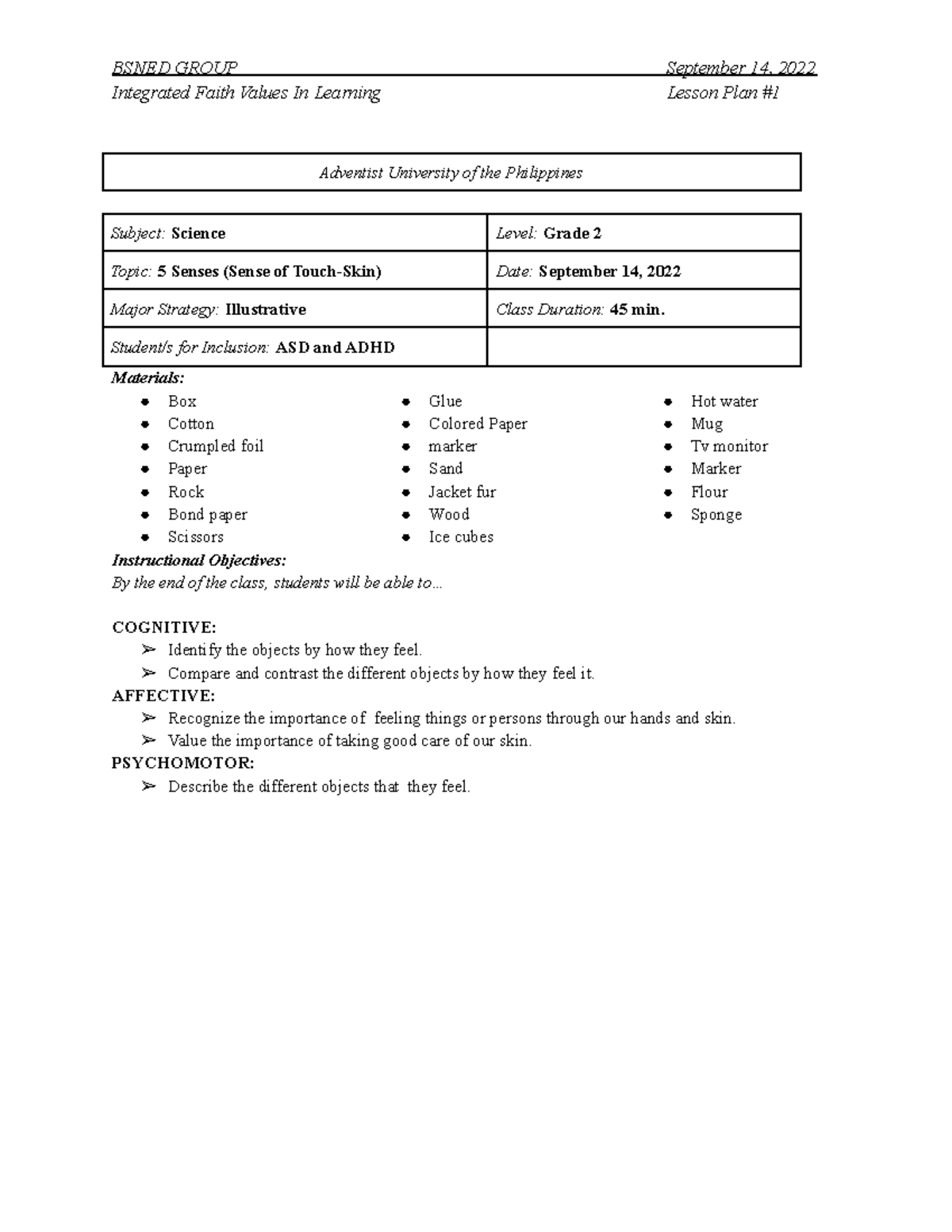Bsned Lesson PLAN - Integrated Faith Values In Learning Lesson Plan ...
