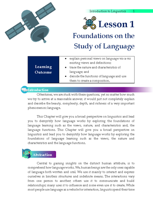 Chapter 1 Lesson 2 Nature and Characteristics of Language - Lesson 2 ...