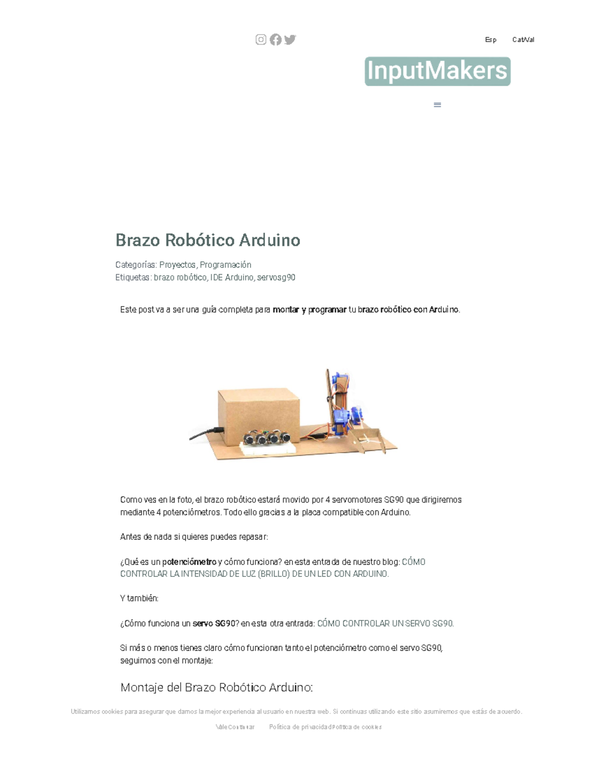 Brazo Robótico Arduino - Input Makers - Brazo Robótico Arduino ...