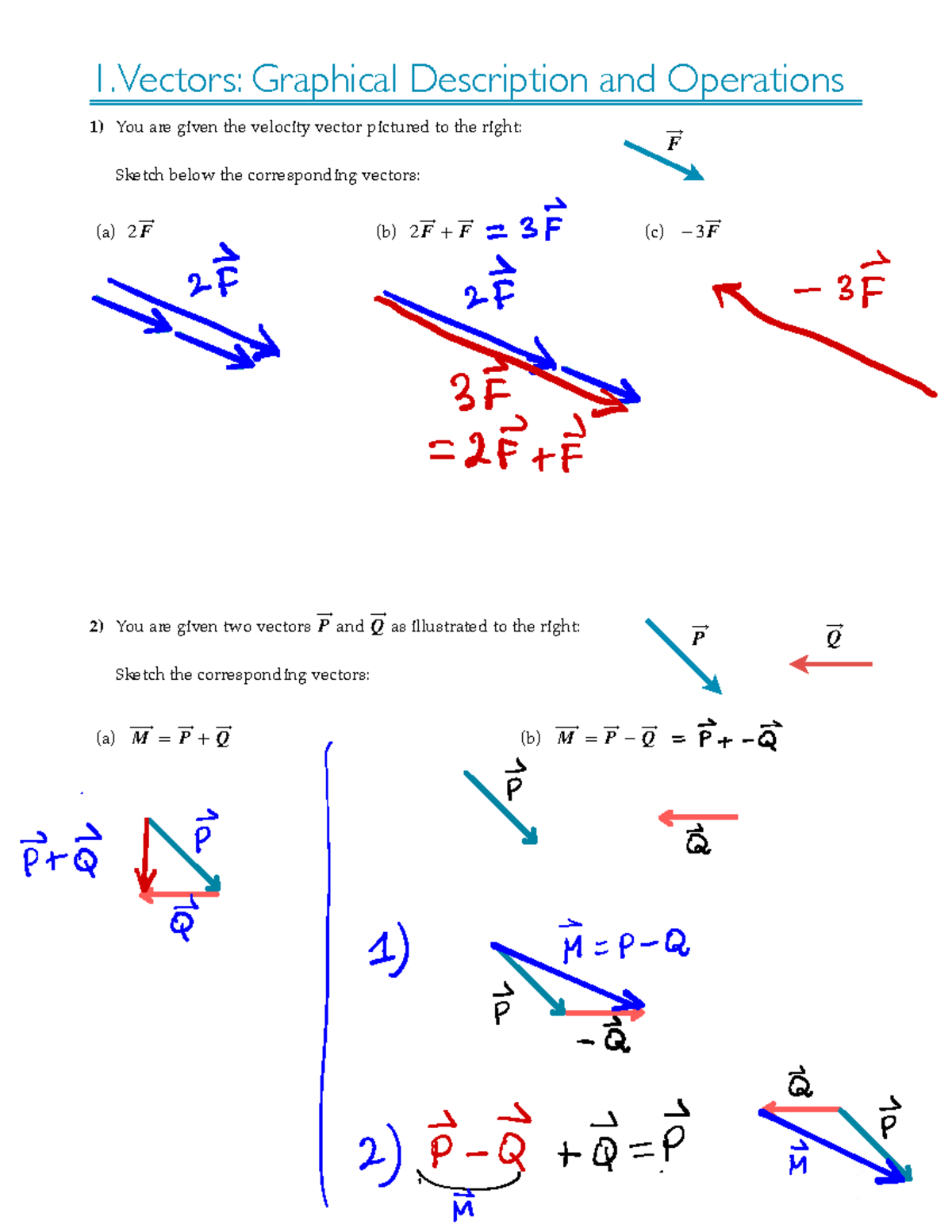 Vectors 1-Solution to Vectors - MATH 541 - UArizona - Studocu