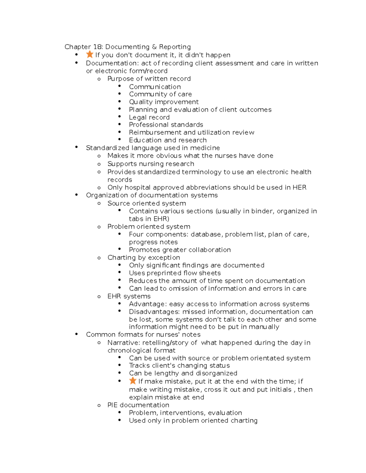 Documenting & Reporting - Chapter 18: Documenting & Reporting If you ...