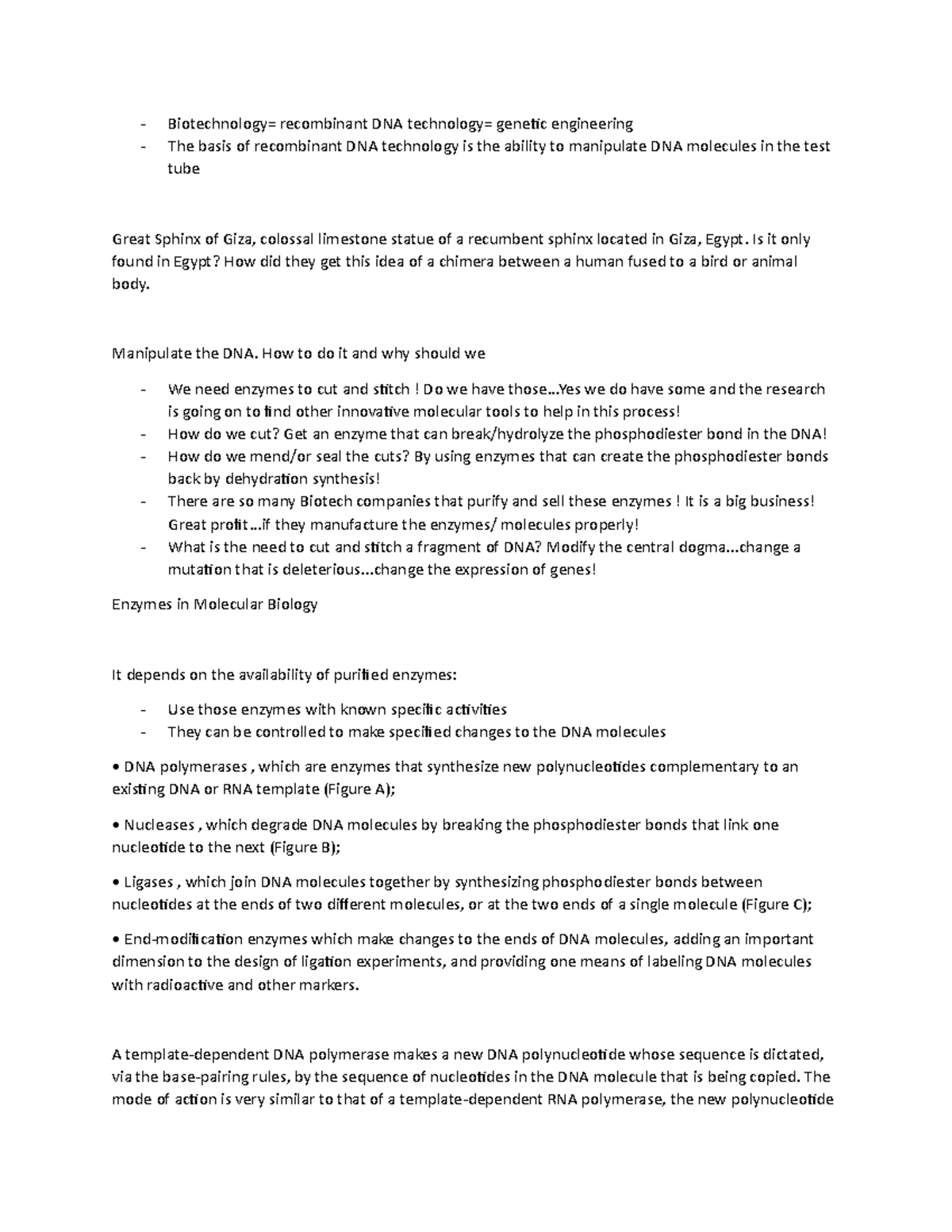 BIOL Week 12 - Transcripts for notes to have an easier way to find key ...