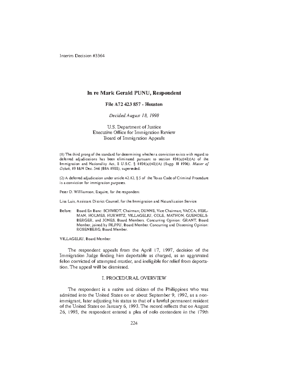 Matter of Punu, 22 I&N Dec. 224 (BIA 1998) - In re Mark Gerald PUNU, Respondent File A72 423 857 ...