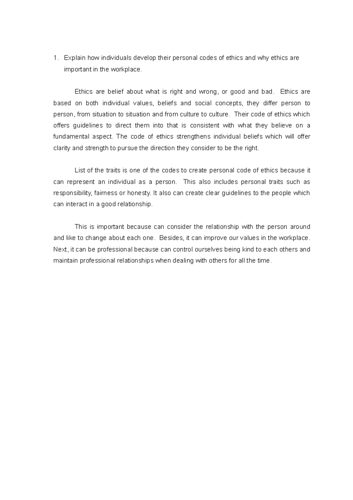 Assignment ASM401 - Essay - Explain how individuals develop their ...