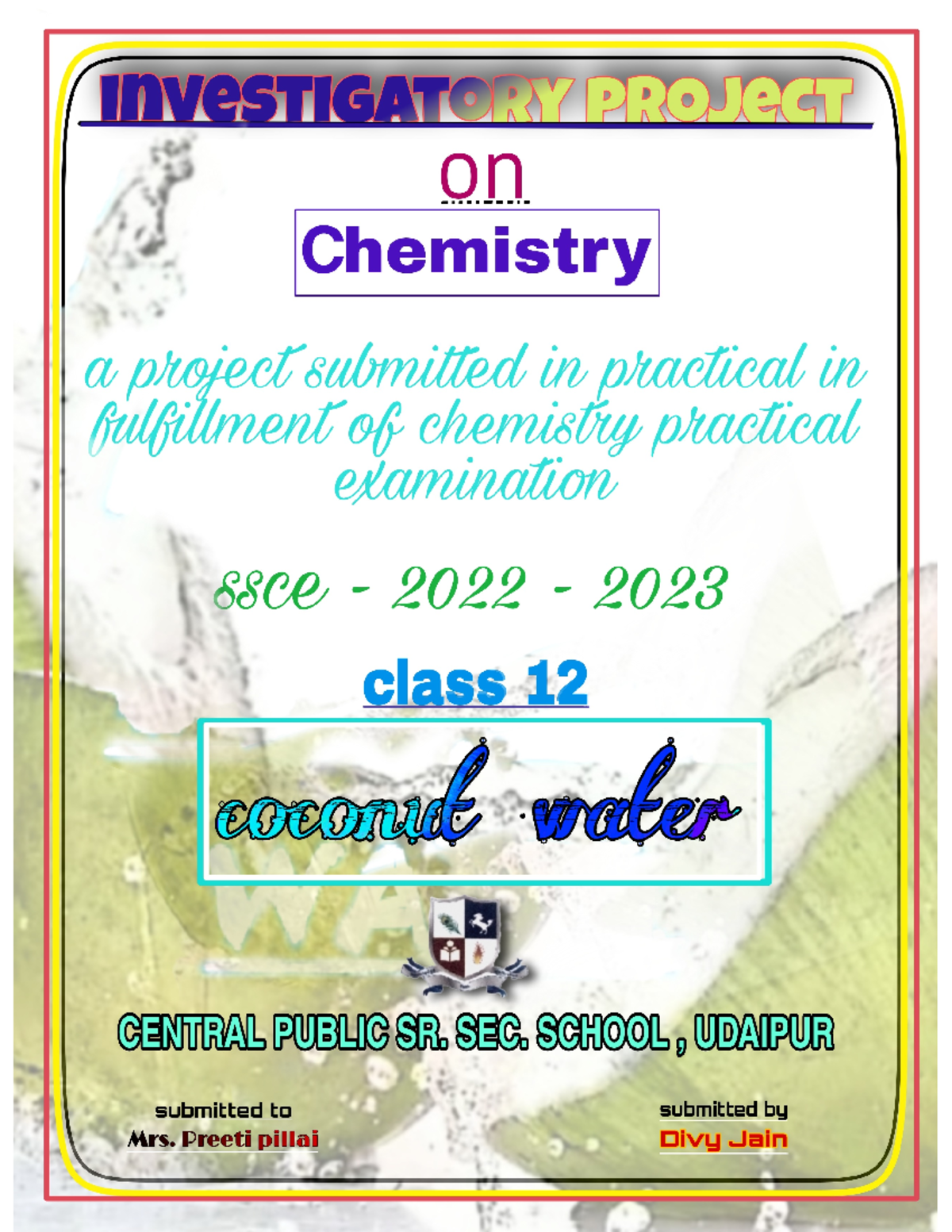 Chemistry project-WPS Office - Chemistry class 12 - Studocu