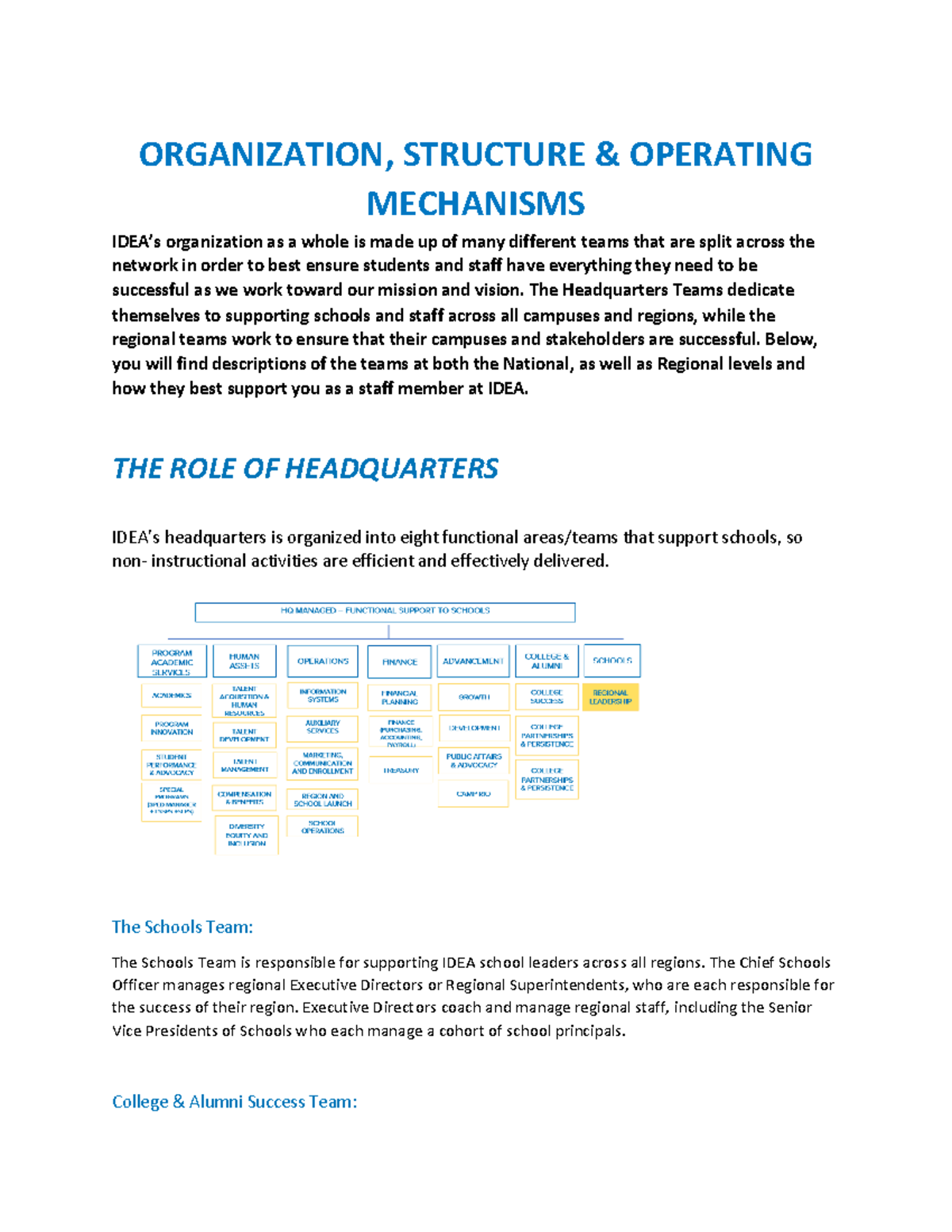 Organizational Structure Operating Mechanisms - ORGANIZATION, STRUCTURE ...