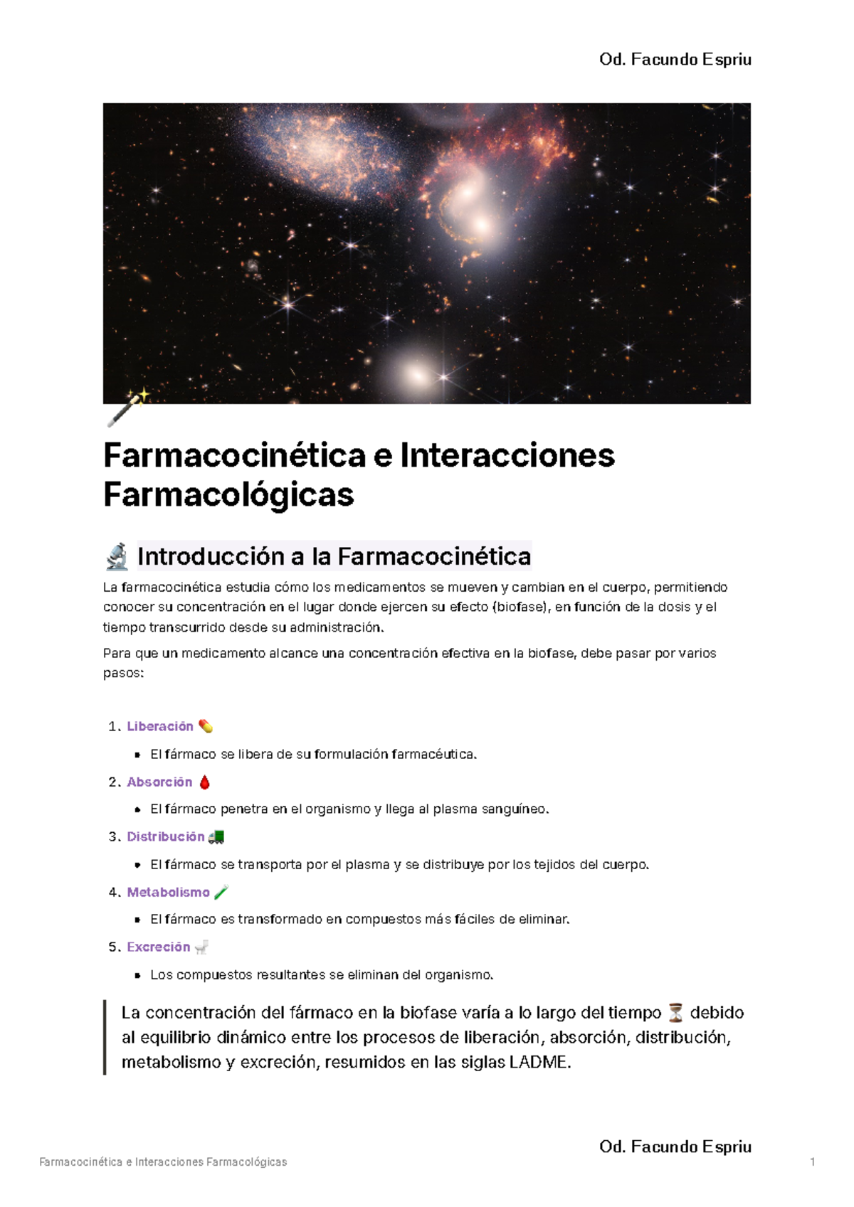 Farmacocinetica e Interacciones Farmacolgicas - 🪄 Farmacocinética e ...