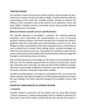 Scope of scientific method - THE SCOPE OF SCIENTIFIC METHODS Social ...