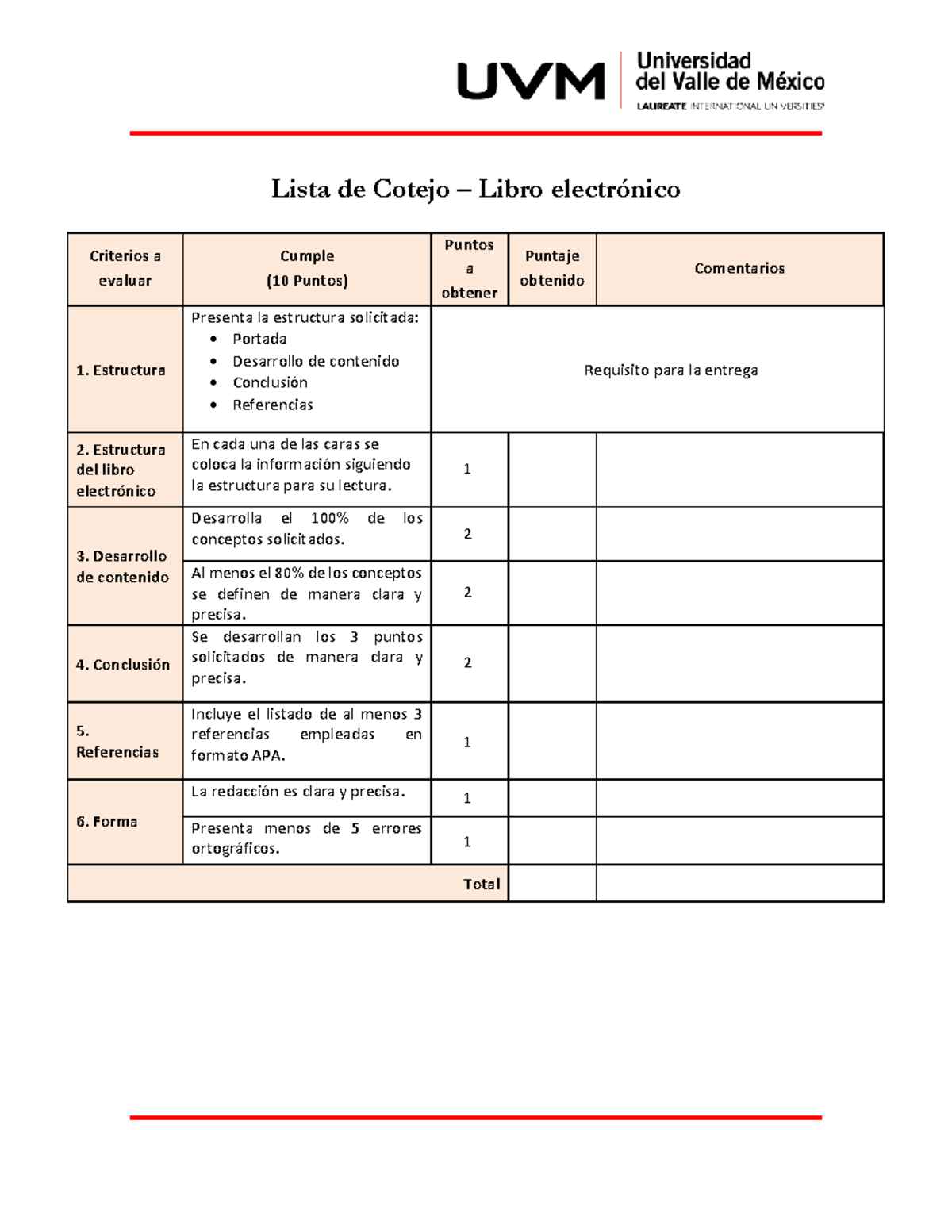Lista Cotejo Libro Electronico para realizar un buen trabajo con buenos ...