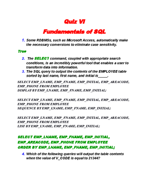 Quiz Lesson I - It helps to prepare for your exam - Quiz Lesson I Data ...