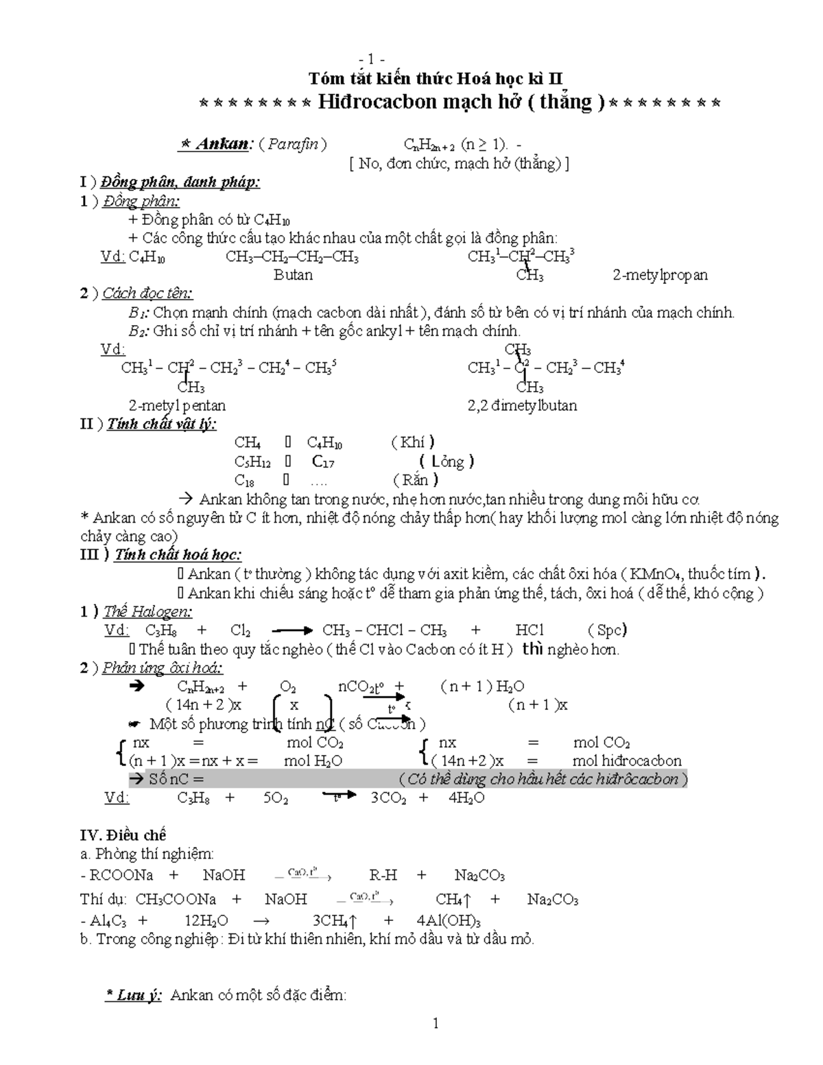 2022 Tom tat kien thuc hoa 11 HK2 Anken ankan ankin - to - 1 - Tóm tắt kiến thức Hoá học kì II ...