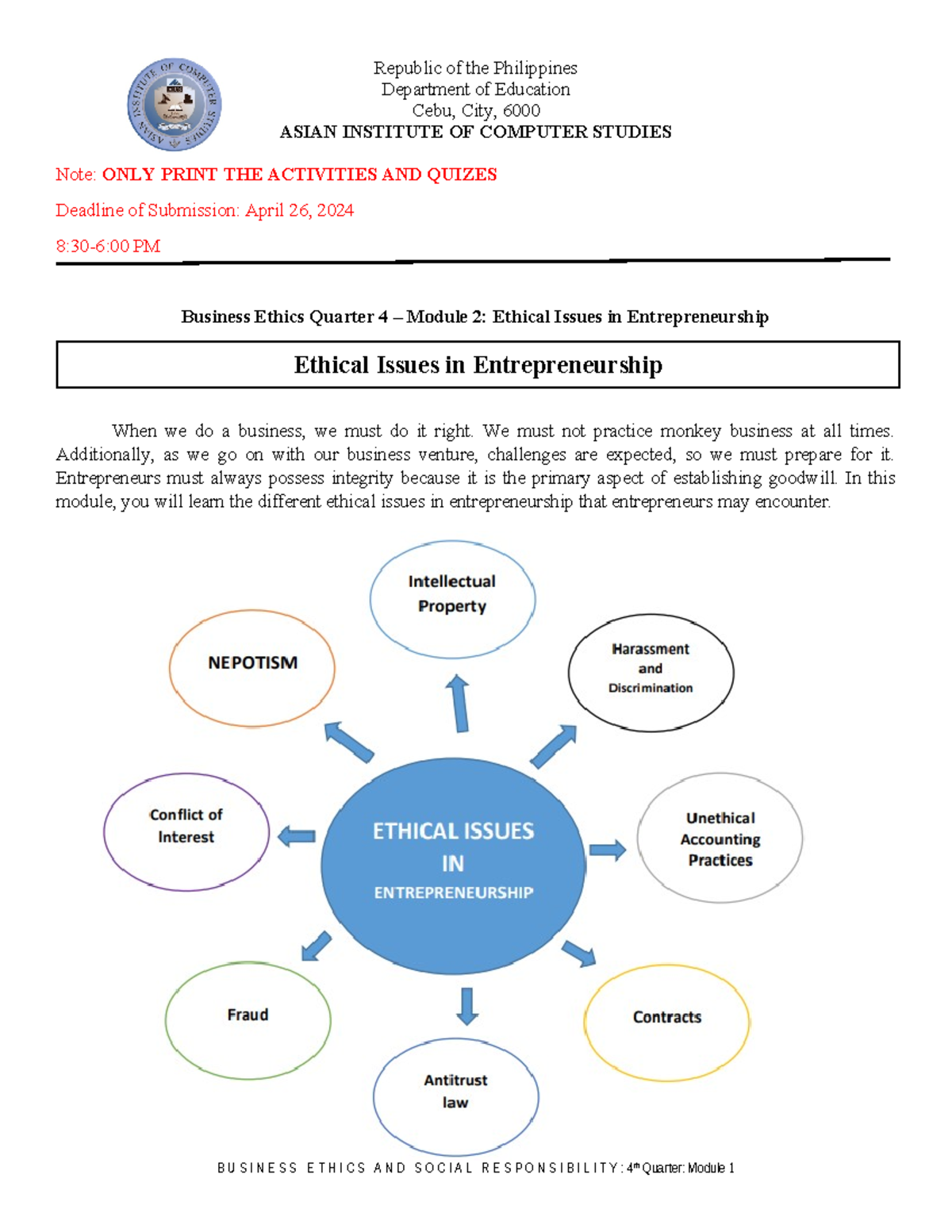 Quarter 4 module 2 - Department of Education Cebu, City, 6000 ASIAN ...