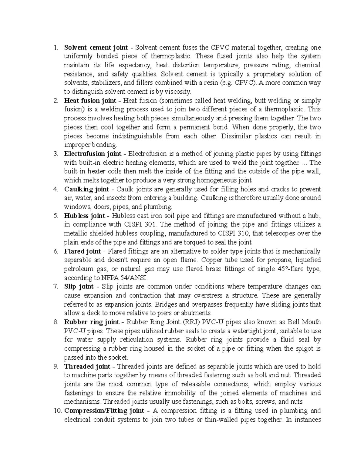 Types OF Joints and uses - Solvent cement joint - Solvent cement fuses ...