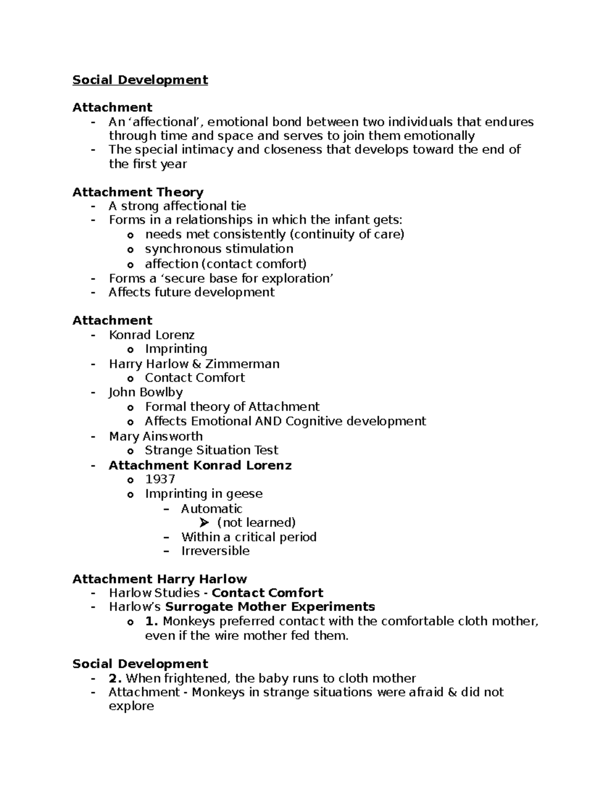 Social Development - Summer Semester - Dr. Michalski - Social ...