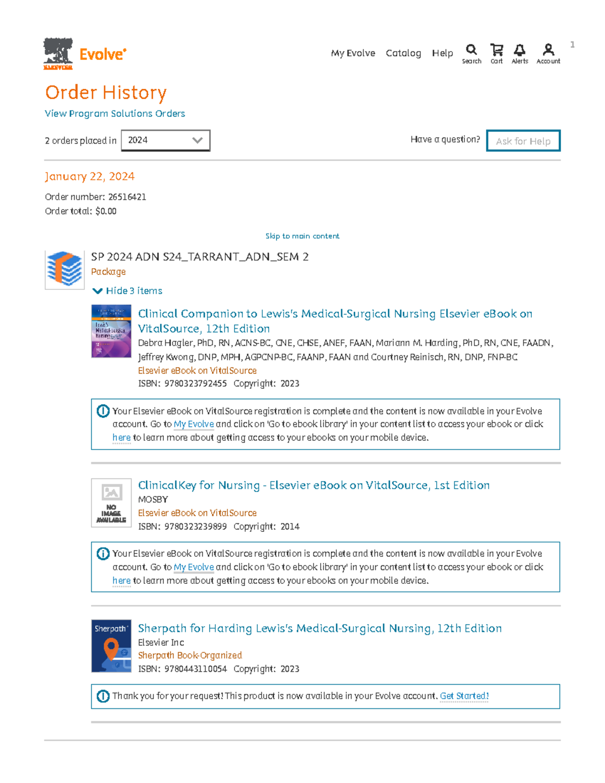 Order History - Evolve - notes - Order History View Program Solutions ...