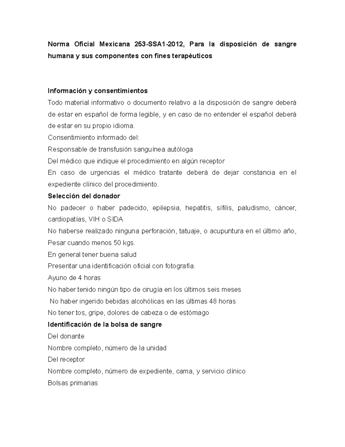 Norma Oficial Mexicana 253 final - Norma Oficial Mexicana 253-SSA1-2012 ...