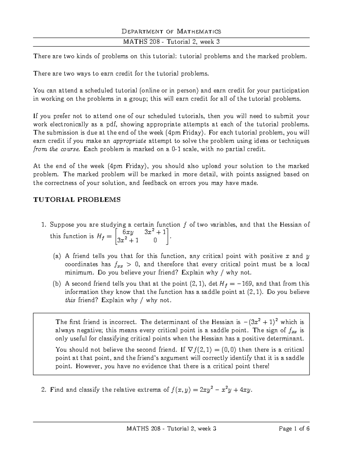208 tut2 sols - This is the tutorial 2 solutions for maths 208 course ...