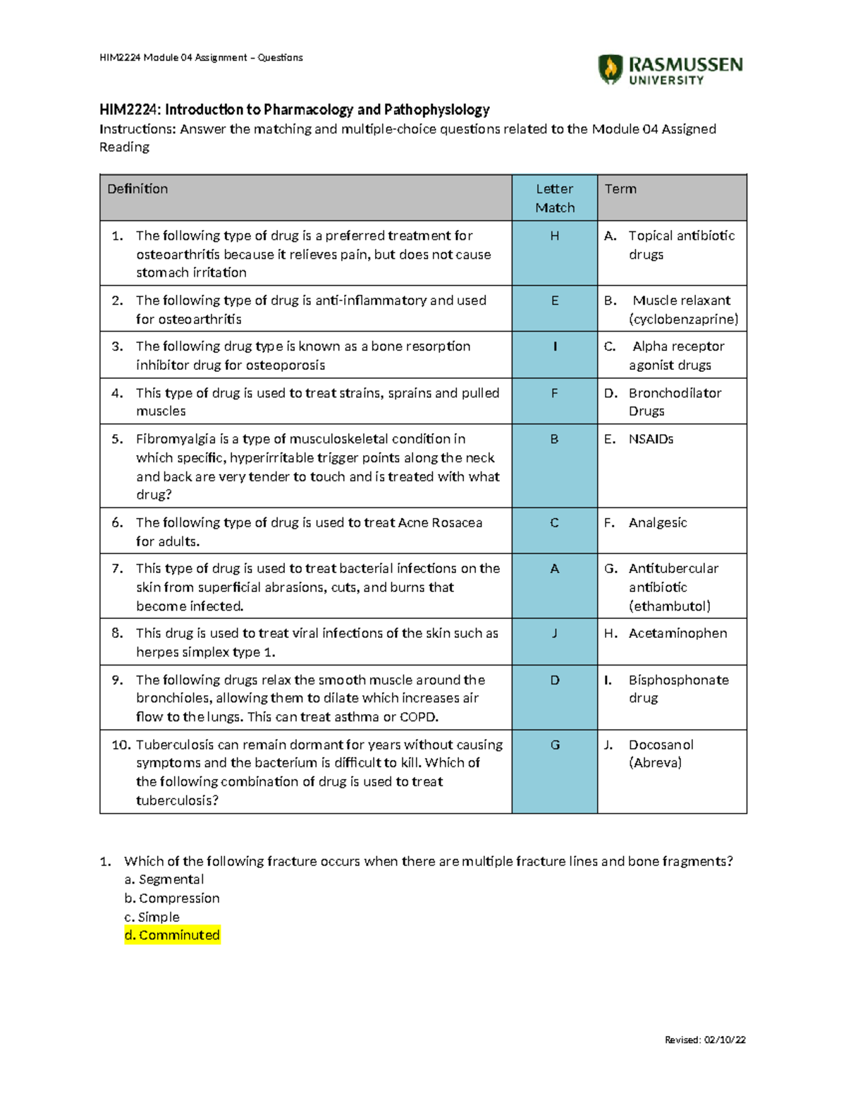 Module 04Assignment Questions 042724 - HIM2224 Module 04 Assignment ...