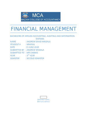 Financial Management Study Manual Revised - Page 1 FINANCIAL MANAGEMENT ...