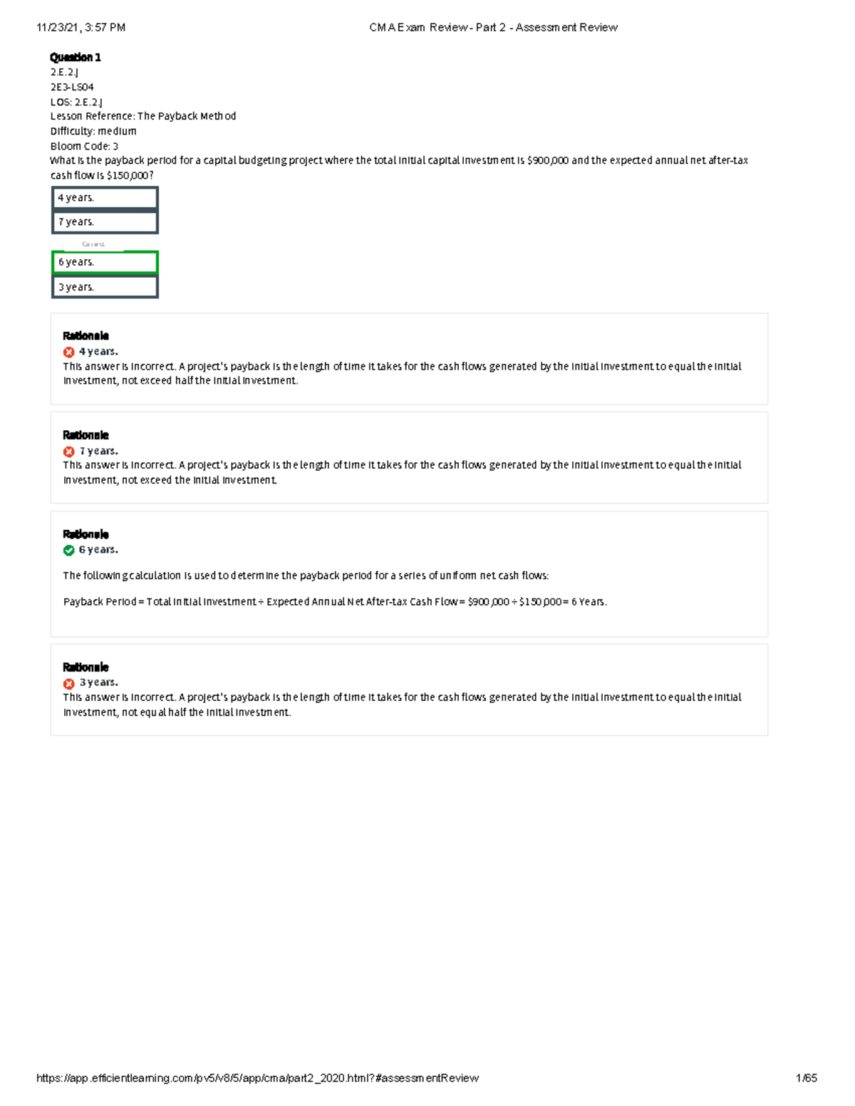 Part 2 Project Evaluation Techniques Payback, ARR (with Exercises) Sol ...