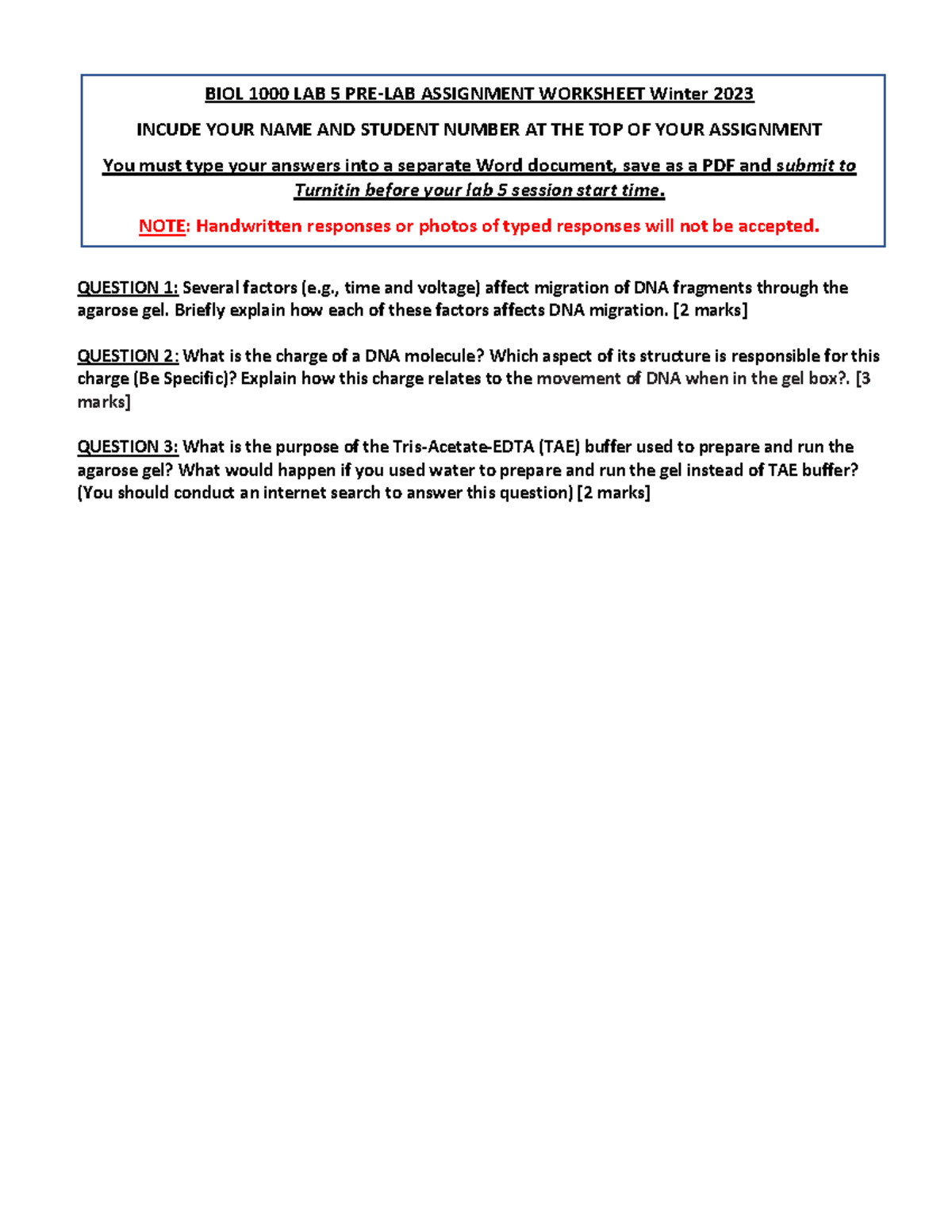 Lab 5 Pre-Lab Worksheet W23 - BIOL 1000 LAB 5 PRE-LAB ASSIGNMENT ...