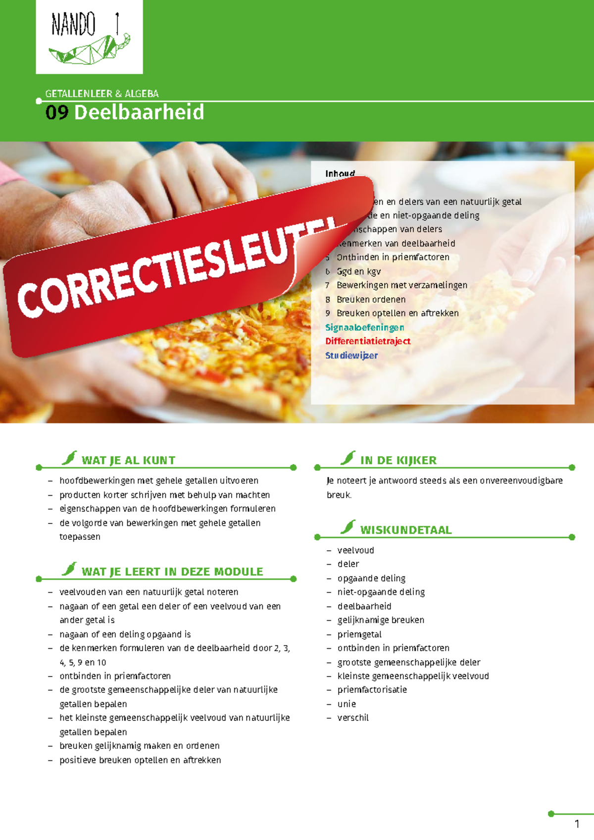 Nando 1 Module 09 verbetersleutel - Nando 1 Inhoud Instap 1 Veelvouden ...