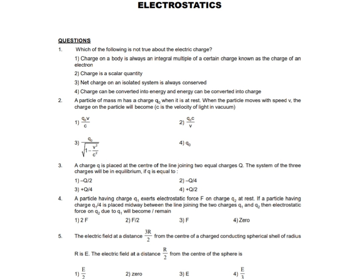 Questions on electrstatics - Plus two physics - Studocu