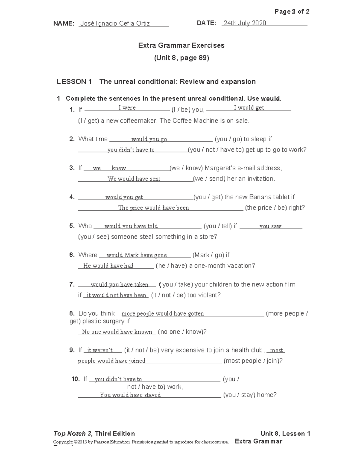 Pdfcoffee - Preparación - NAME: DATE: NAME: José Ignacio Cefla Ortiz DATE: 24th July 2020 Top ...