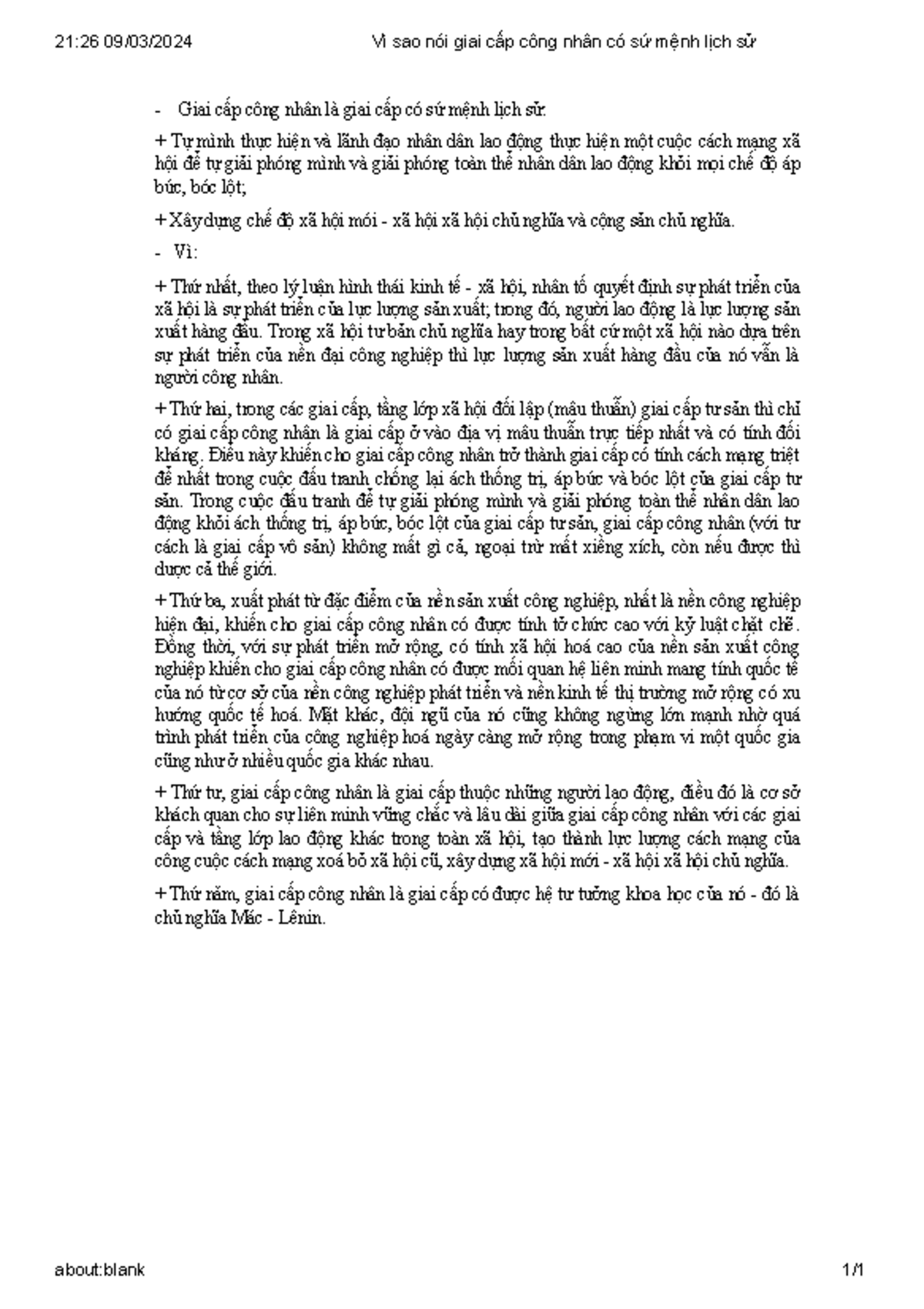 Vì sao nói giai cấp công nhân có sứ mệnh lịch sử - 21:26 09/03/2024 Vì ...