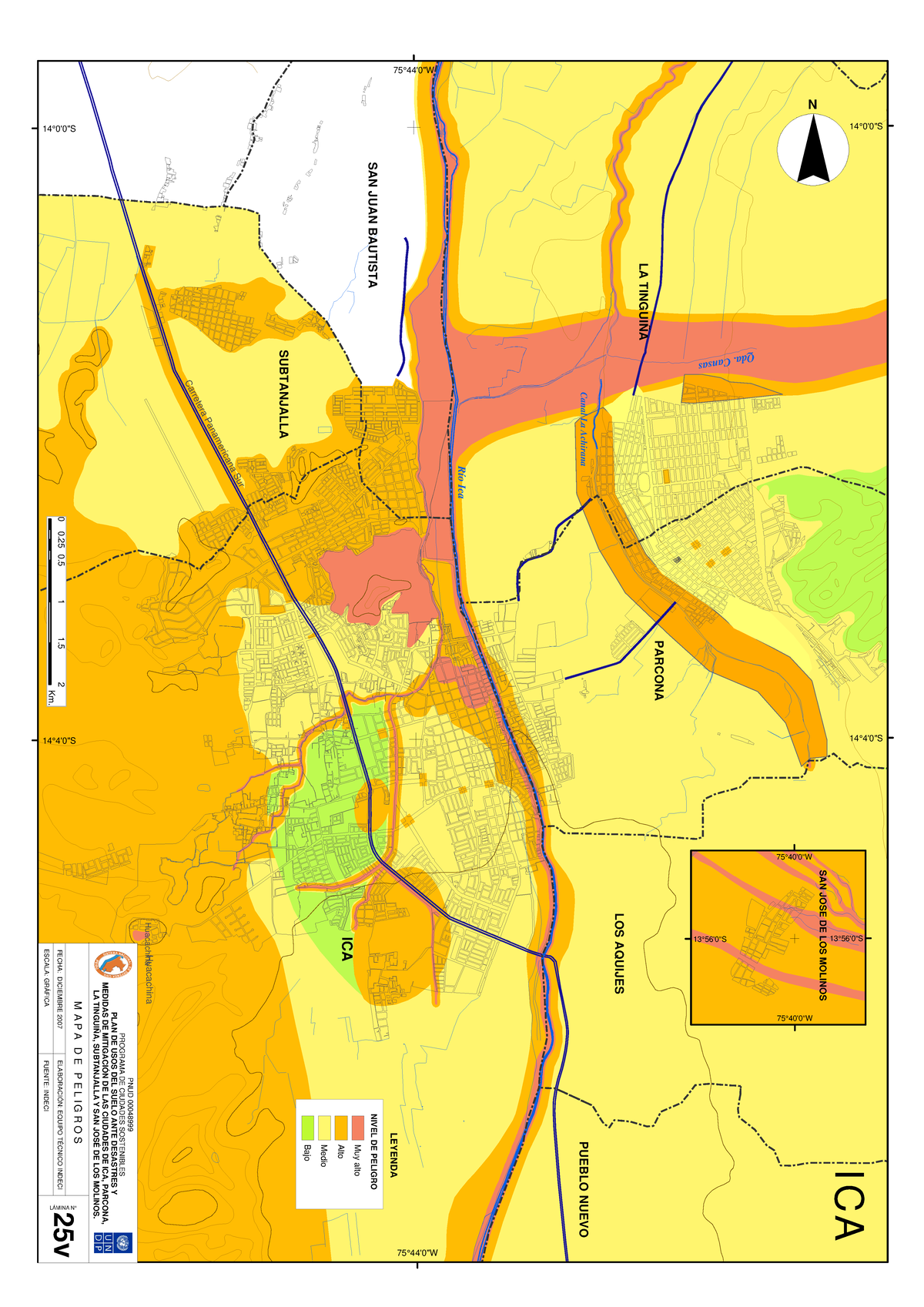 Mapa de peligros para las ciudades de Ica - SUBTANJALLA PARCONA LA ...