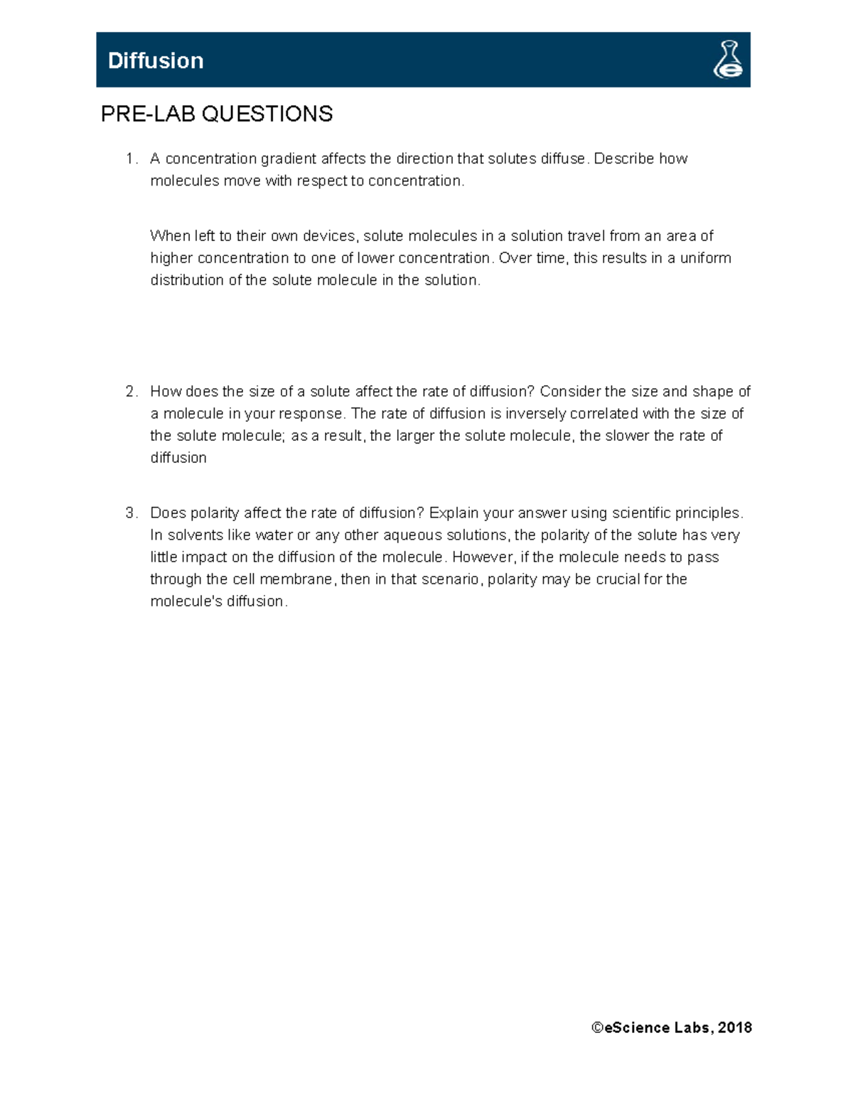 IB 1108 L06 Diffusion - bio - PRE-LAB QUESTIONS 1. A concentration ...