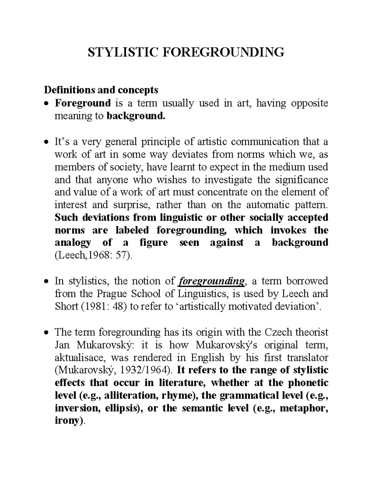 1606984717 1588448784 stylistics foregrounding - STYLISTIC ...