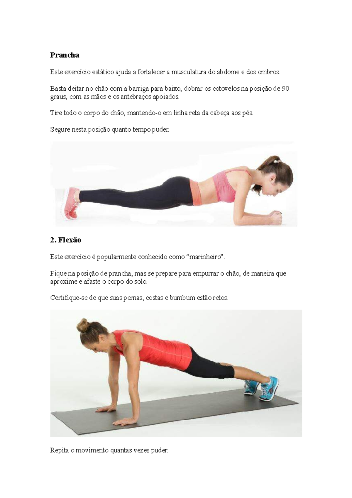 Exercícios em casa - matematica - Prancha Este exercício estático ajuda ...