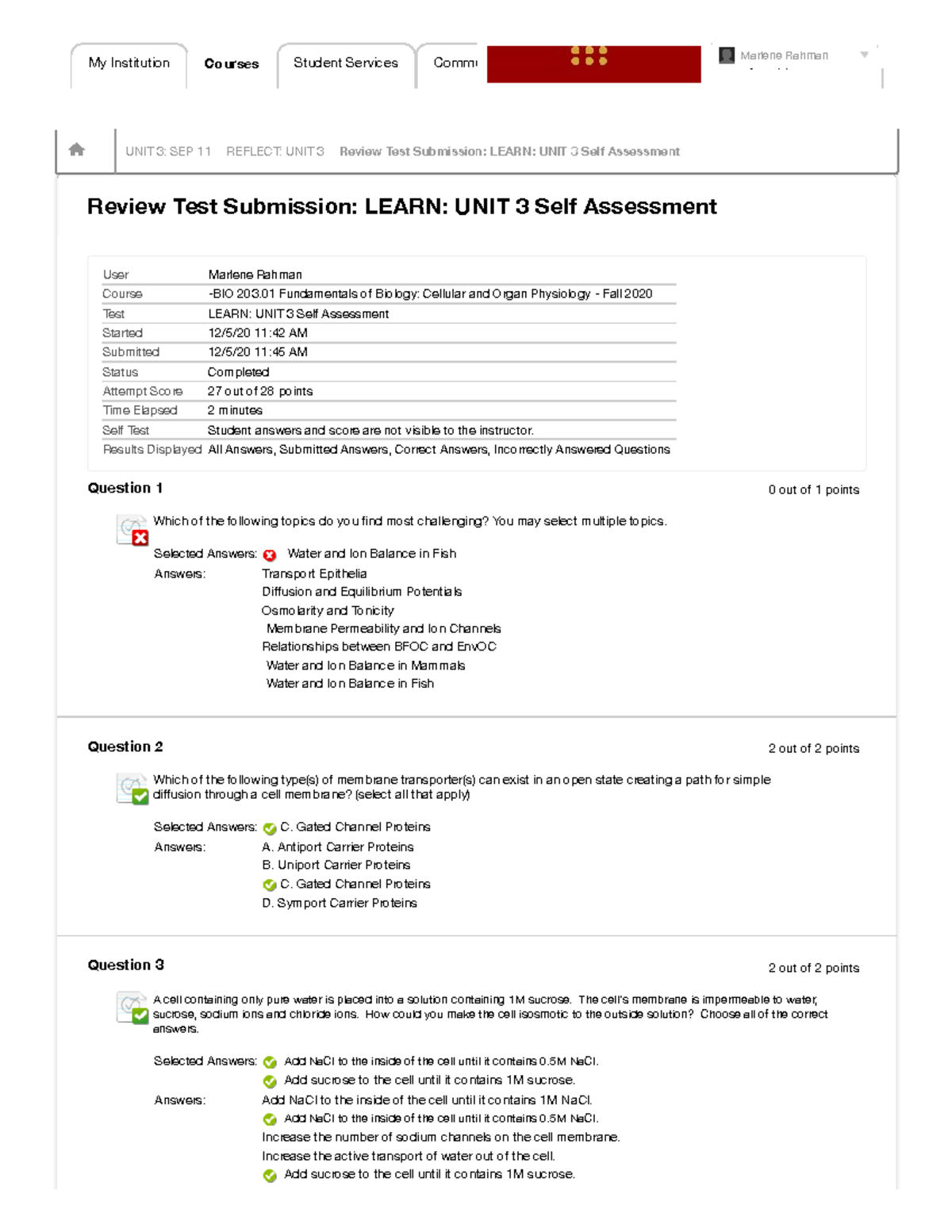 BIO203 Learn 3 - BIO 203 WATSON - H UNIT 3: SEP 11 REFLECT: UNIT 3 ...