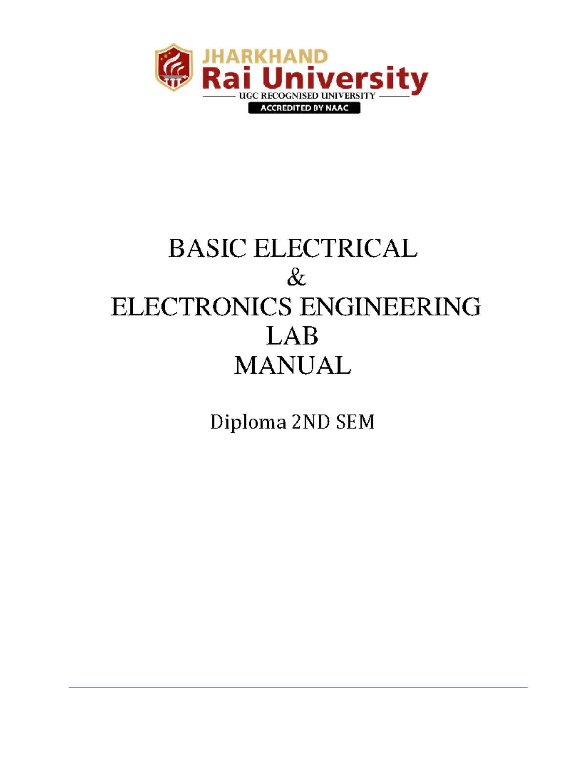 Basic Electrical & Electronics Engineering lab - BASIC ELECTRICAL & ELECTRONICS ENGINEERING LAB ...