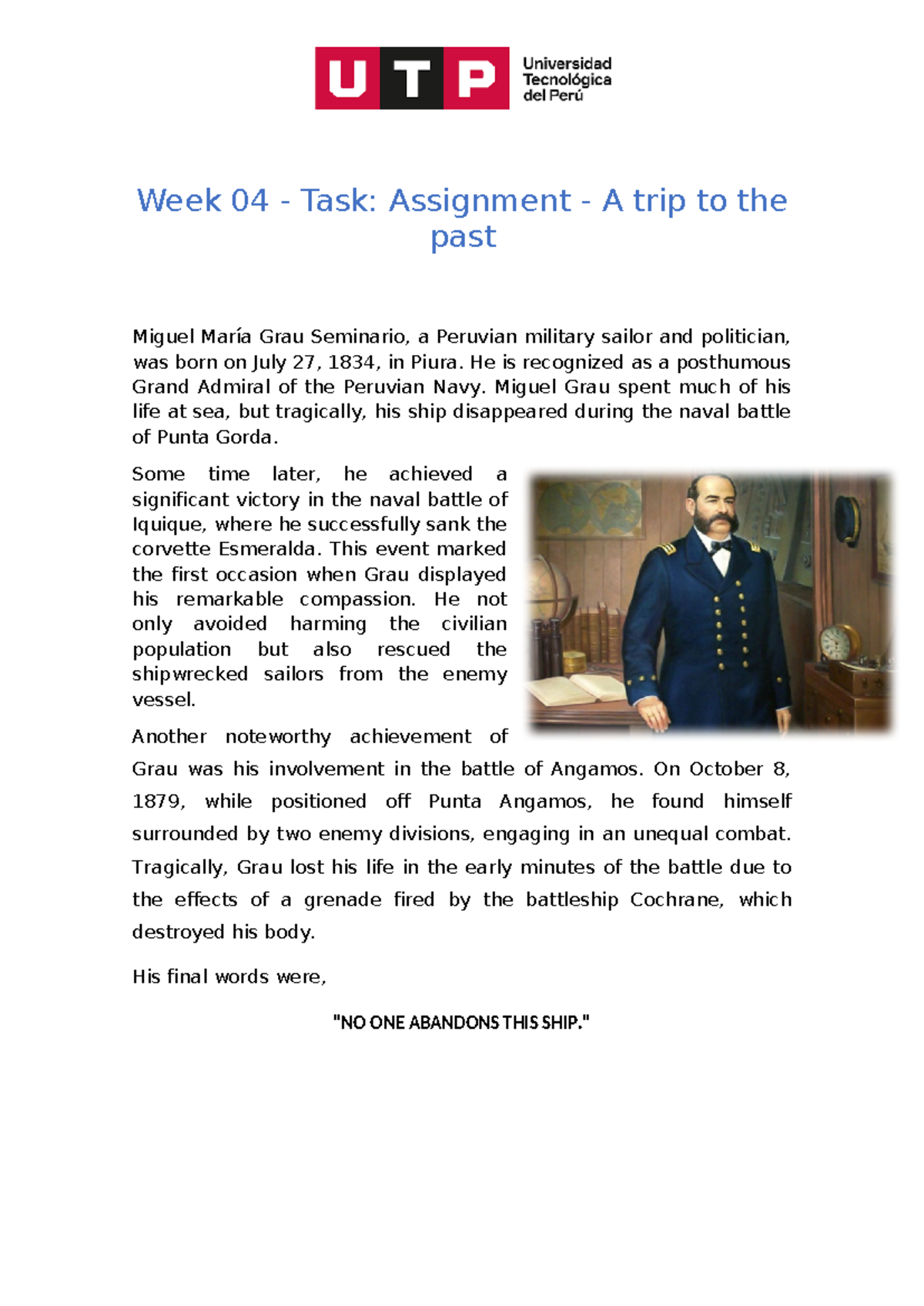 Week 04 - Task Assignment - A trip to the past - Week 04 - Task ...