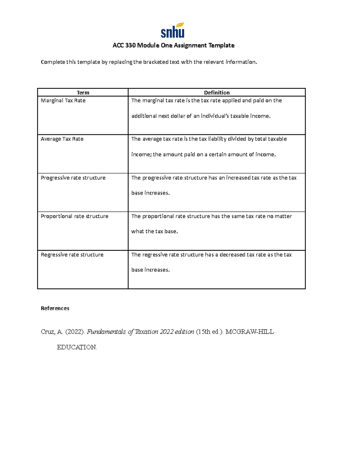 ACC 330 Mod.1 Assignment - Rumrill - ACC 330 Module One Assignment ...