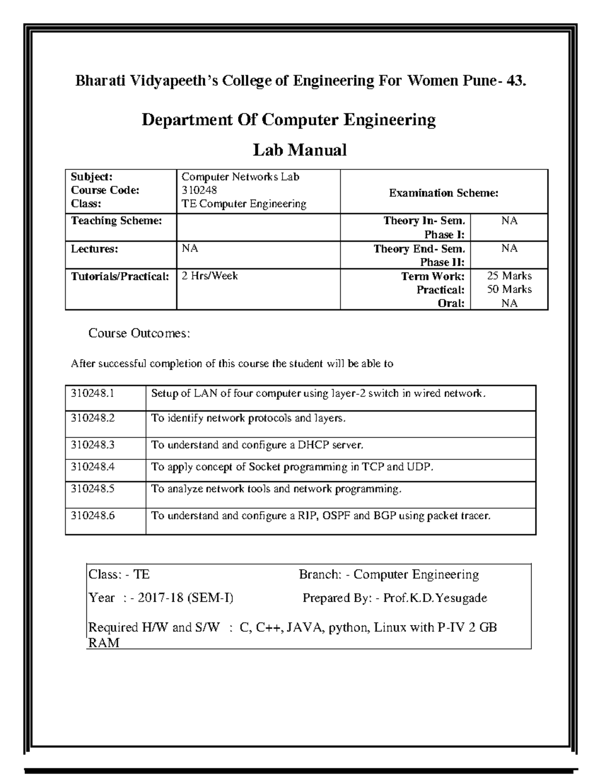 CNS lab manual - Bharati Vidyapeeth’s College of Engineering For Women ...