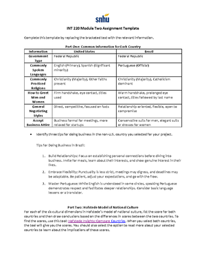 Ackerman - 6-1 Assignment International Team Expectations - Subject ...