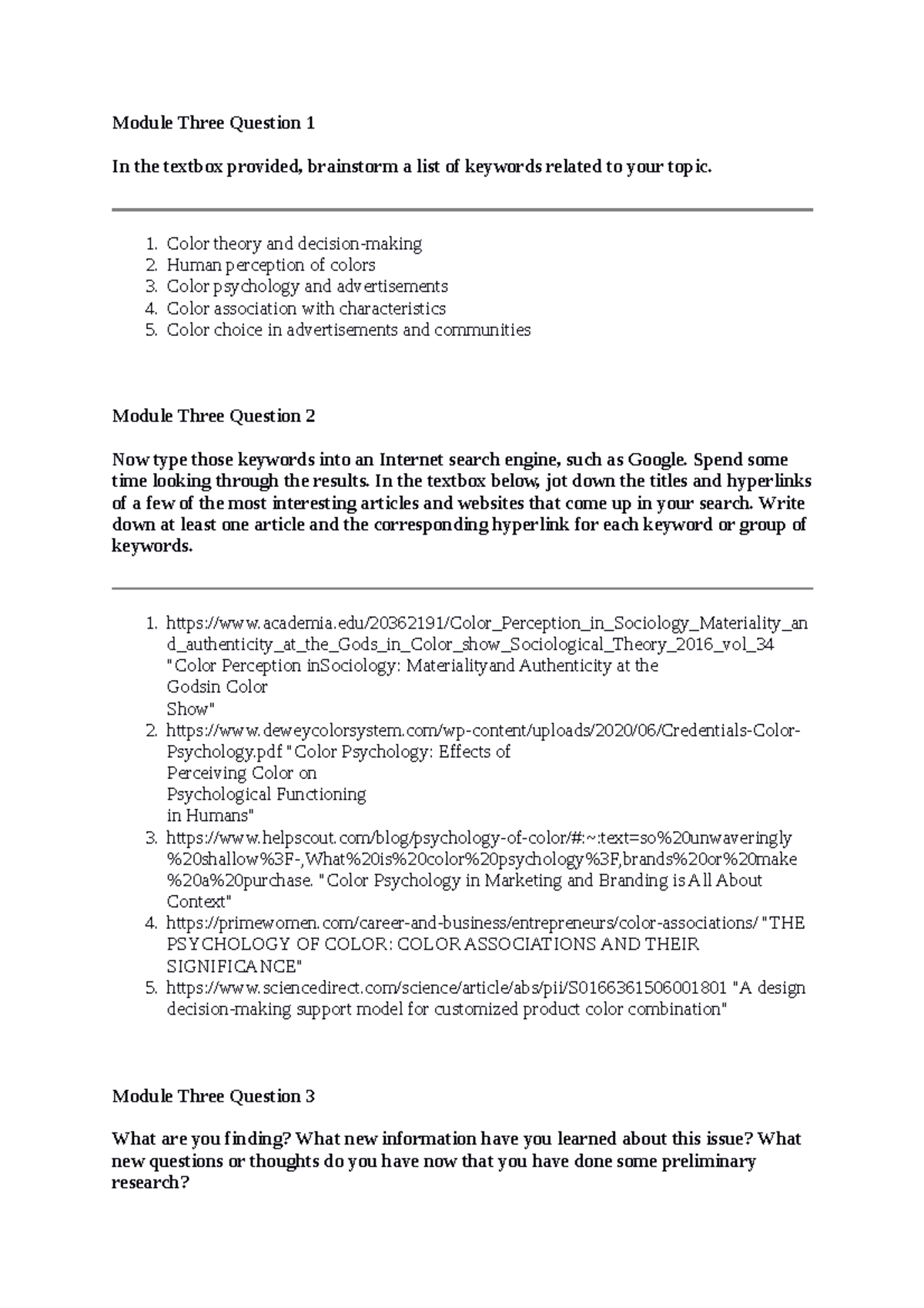 Scs 200 Module 3 Activity Module Three Question 1 In The Textbox Provided Brainstorm A List