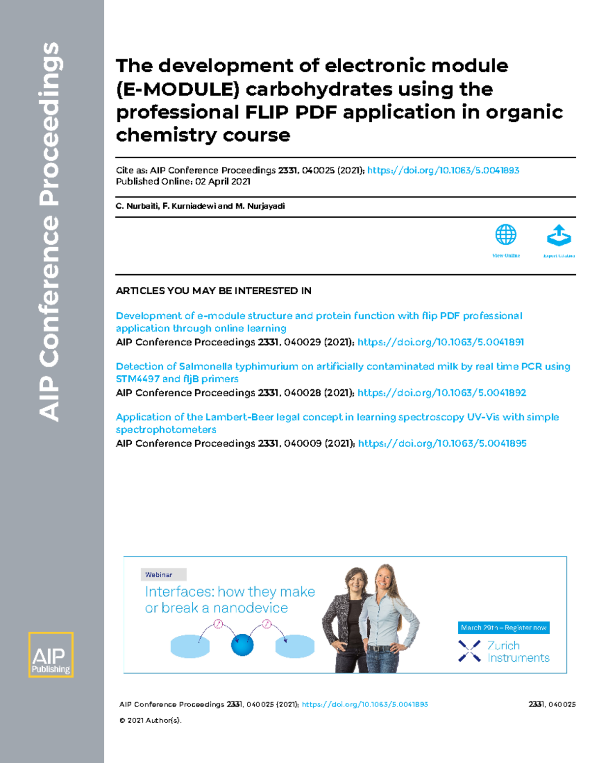 The development of electronic module E M - AIP Conference Proceedings ...