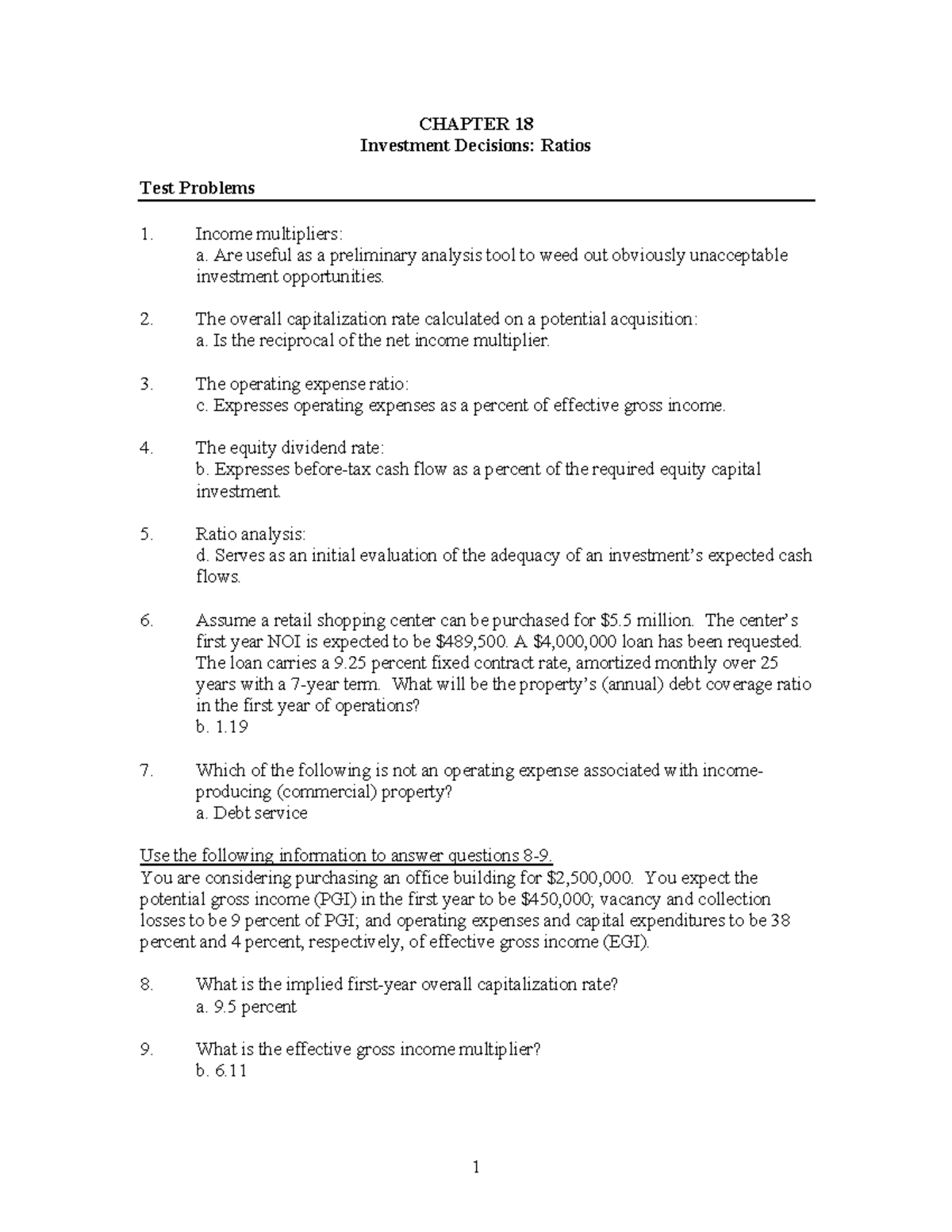 BSAD 295 solution 2 Chapters 18, 19, and 22 included - CHAPTER 18 ...